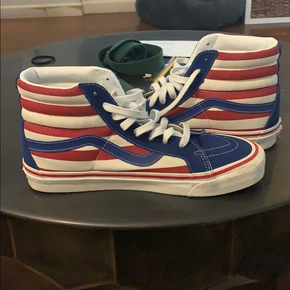Vans | Shoes | Vans Exclusive Red White And Blue Size Mens | Poshmark